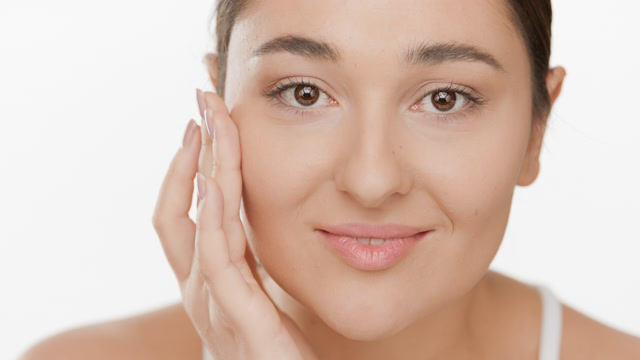 Footage Set of Skincare Model Showcasing Smooth Face: Beauty Perfection ...